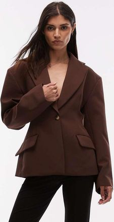 Asos Blazer sculpté et cintré à la taille - Chocolat-Brown