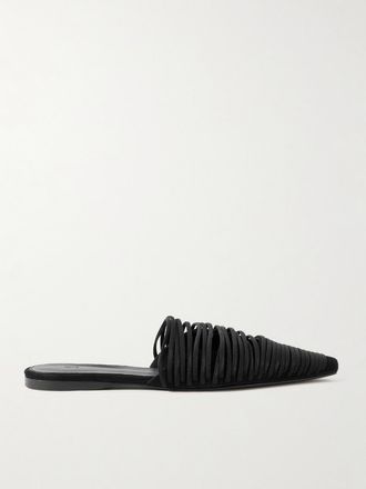 Tove Kenly Slippers Aus Veloursleder Mit Kordeln - Schwarz