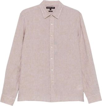 Michael Kors Homme, Chemises, Beige, Taille: 2XL Chemise &agrave; logo brod&eacute;