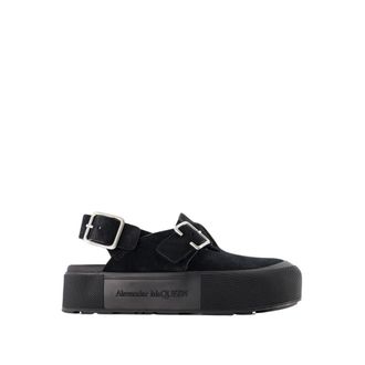 Alexander McQueen Mount Slick Sandalen - Schwarz/Silber Leder - - Shoes - Herren - Schwarzk - 42 EU