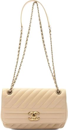 Chanel sac porté épaule matelassé à bride en chaîne (2016-2017) - Tons neutres