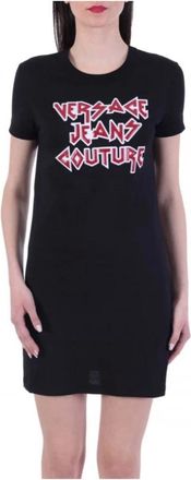 Versace Jeans Couture Femme, Robes, Noir, Taille: 36 FR Logo Dress