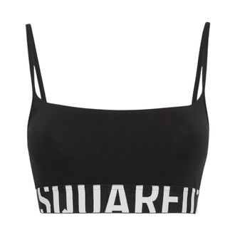 Dsquared2 Schwarze Bralette Sportliches Feminines Design - - Tops - Damen - Schwarzk - XL