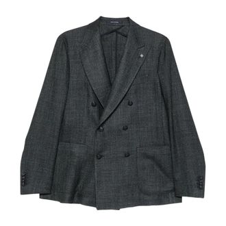 Tagliatore Zweireihiger Sakko mit steigendem Revers - - Jackets - Herren - Blau - 2XL