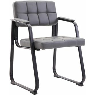 Clp Chaise invit&eacute;e &eacute;l&eacute;gante en cuir eco en attente dattente rembourr&eacute;e avec divers accoudoirs Couleur : Gris