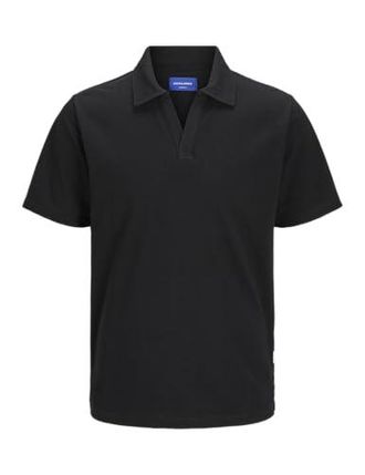 Jack & Jones Joralmeria Texture Polo SS, Noir, XL Hommes