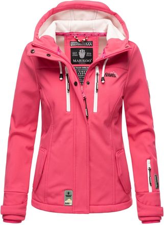 Marikoo Damen Softshell Jacke Winterjacke wasserabweisend Outdoor B864 [B864-Kl.zicke-Pink-Gr.S]
