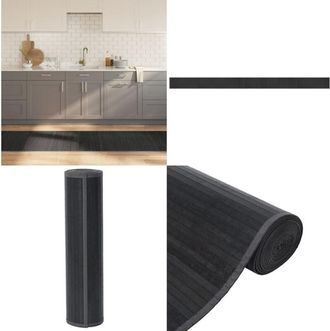 vidaXL Tapis rectangulaire gris 70x1000 cm bambou - Tapis En Bambou - Tapis Design - Tapis Salon - Tapis Chambre - Tapis Gris - Home & Living