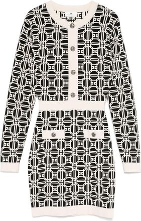 Elisabetta Franchi Minikleid aus Logo-Jacquard - Nude