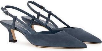 Stuart Weitzman Slingback Vinnie 50 en cuir su&eacute;d&eacute;