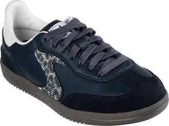 Skechers Sneaker SKECHERS HOTSHOT-SHIMMERING SPOTS, Damen, Gr. 38, schwarz-wei&szlig; (schwarz, wei&szlig;), Lederimitat, Veloursleder, Schuhe Sneaker, Retro Sneaker, Schn