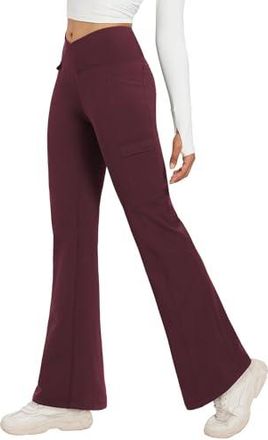 Baleaf Baleaf - Pantalon doubl&eacute; en polaire pour femme. Leggings thermiques &eacute;vas&eacute;s. R&eacute;sistants &agrave; leau. Avec poches zipp&eacute;es. Pour la marche et la randonn&eacute;e en 