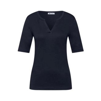 Street One Femme, Tops, Bleu, Taille: 42 FR T-shirt en coton &agrave; col rond