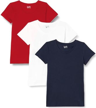 Berydale Berydale Damen T-Shirt mit Rundhalsausschnitt aus 100 Prozent Baumwolle im Multipack