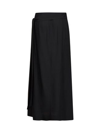STUDIO NICHOLSON Womens Maxi Skirt Mile Black Twill Viscose