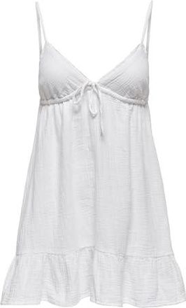 Only Strap V-Neck Dress WVN Onlblake Life Robe à Bretelles et col en V, Blanc éclatant, L Femmes