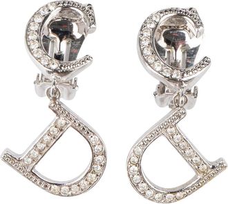Dior Halskette - Christian Dior Crystal D Earclips - Gr. unisize - in Silber - f&uuml;r Damen