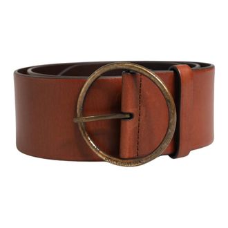 Dolce & Gabbana Breiter Taillen Metall Runde Schnalle G&uuml;rtel - - Accessories - Herren - Braun - ONE SIZE