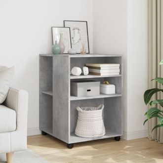 vidaXL Vidaxl - Beistelltisch mit Rollen Betongrau 55x60x78 cm Holzwerkstoff