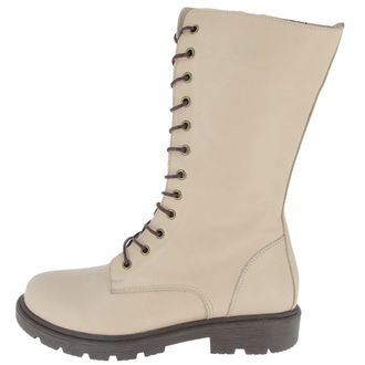 Andrea Conti Damen Stiefelette Combat Boot aus Leder mit Halbschaft 0022823, Größe:39 EU, Farbe:Beige