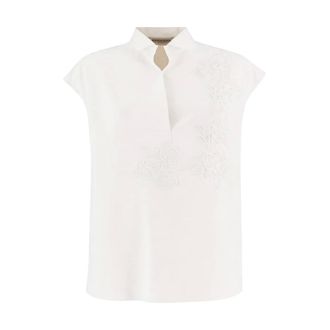 Ermanno Scervino Femme, Blouses et Chemises, Blanc, Taille: 34 FR Chemisier sans manches