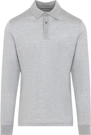 Canali Polo LS - - Tops - Herren - Grau - M