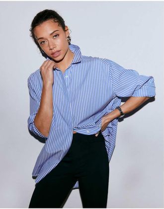 Aim'n Chemise en popeline ray&eacute;e - Bleu/blanc