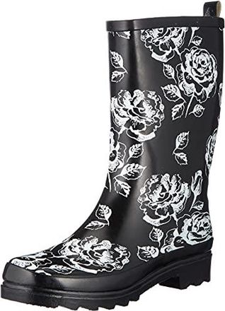 Beck Femme Black Roses Botte de pluie, Noir, 36 EU