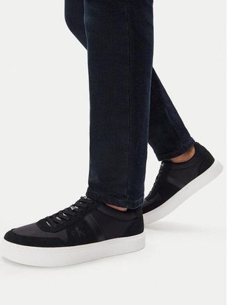 Calvin Klein Sneakers Mixed Texture Lace Up Cupsole Trainers YM0YM01395 Schwarz