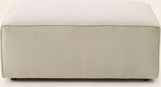 Madura Pouf Dyonis Velours c&ocirc;tel&eacute; Calcaire - ECRU