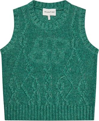 Munthe Femme, Pulls, Vert, Taille: 40 FR Tricot &agrave; col rond