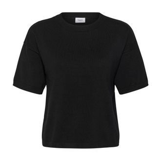 Saint Tropez Rundhals-Strickpullover - - Knitwear - Damen - Schwarzk - 2XL