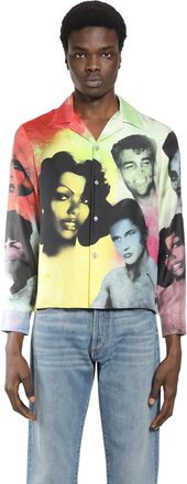 Versace Printed Silk Twill Slim Shirt