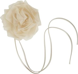 Max Mara Femme, Accessoires, Beige, Taille: ONE Size Broche Fleur