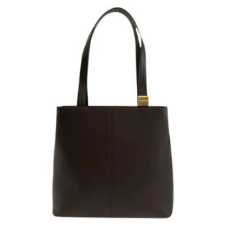 Burberry Pre-owned Sac cabas en cuir &agrave; carreaux marron et dor&eacute; - Femme - Pre-owned - Brun - Taille: ONE Size
