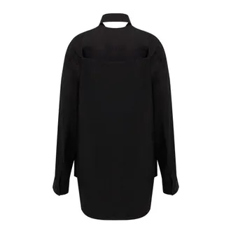 Balenciaga Womens Black Cotton Long Dress