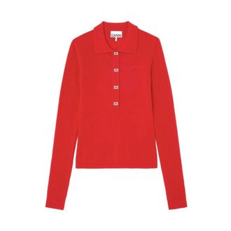 Ganni Ganni T-shirts und Polos - - Knitwear - Damen - Rot - XS