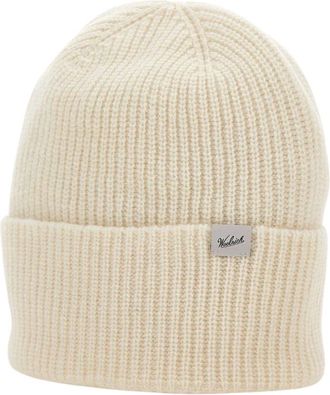 Woolrich Homme, Accessoires, Beige, Taille: L Logo Cuff Fold-over Beanie