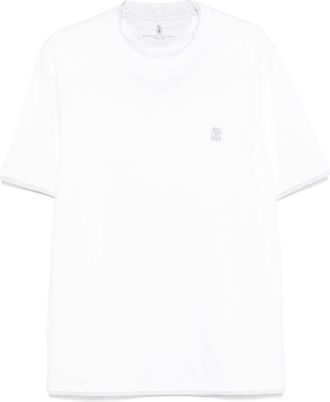 Brunello Cucinelli Homme, Tops, Blanc, Taille: 3XL Cotton T-Shirt