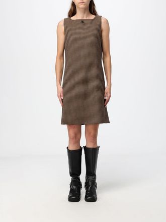 Courr&egrave;ges Mini-robe trap&egrave;ze sans manches &agrave; imprim&eacute; pied-de-poule