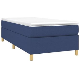 vidaXL Bettgestell ohne Matratze Blau 90x200 cm Stoff Vidaxl