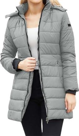 Generic Doudoune Femme Lumi&egrave;re Chaude Confortable Veste Doudoune Femme Hiver Court Manteau Matelass&eacute; Manches Longues Manteau Softshell D&eacute;contract&eacute; Grande Tail