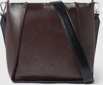 Stella McCartney Logo Square Crossbody Bag, Woman, Black/Brown