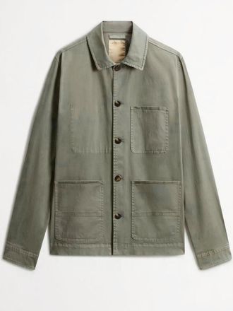 Woolrich St&uuml;ckgef&auml;rbtes Overshirt Chore aus einem Baumwolltwill in