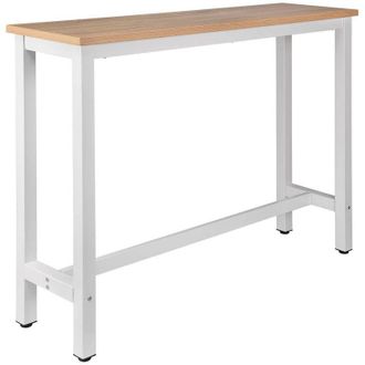 Woltu 1x Bartisch Bistrotisch Stehtisch Esstisch, Metallgestell, Tischplatte aus MDF eiche hell