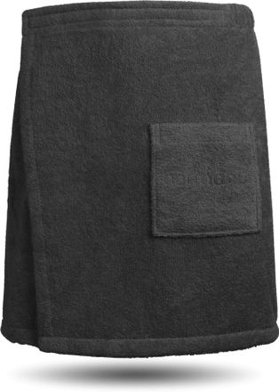 Normani Herren Saunakilt aus 100% Bio-Baumwolle Saunatuch 160x50 cm Saunahandtuch für Männer Farbe Schwarz Größe 160 cm x 50 cm