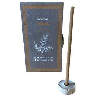Ancient Wisdom Sughandit Dhoop Räucherset Himalaya - Geschenkset Tibetischer Räucherstäbchen - 100% natürlich - 30 Riegel in Box mit Räucherstäbchenhalter (Frankince