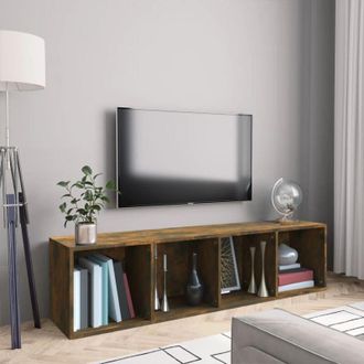 vidaXL Vidaxl - B&uuml;cherschrank/TV-Schrank R&auml;uchereiche 143x30x36cm Holzwerkstoff