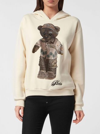 Philipp Plein Kapuzenpullover aus Baumwolle mit Teddy-Print und Strass von