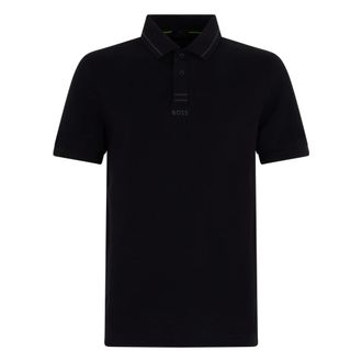 HUGO BOSS Homme, Tops, Noir, Taille: M Polo en Coton &agrave; Manches Courtes